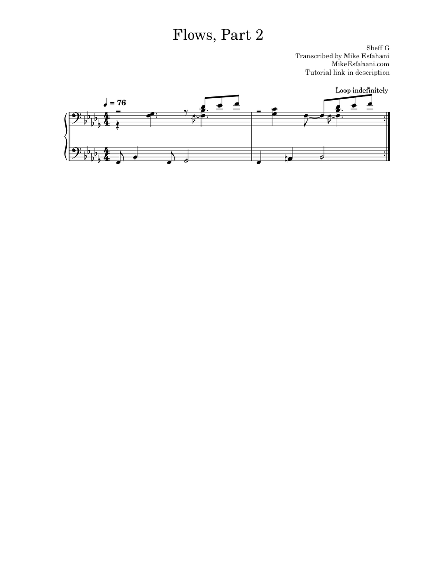 Flows, Part 2 - Sheff G Sheet Music for Piano (Solo) Easy | MuseScore.com