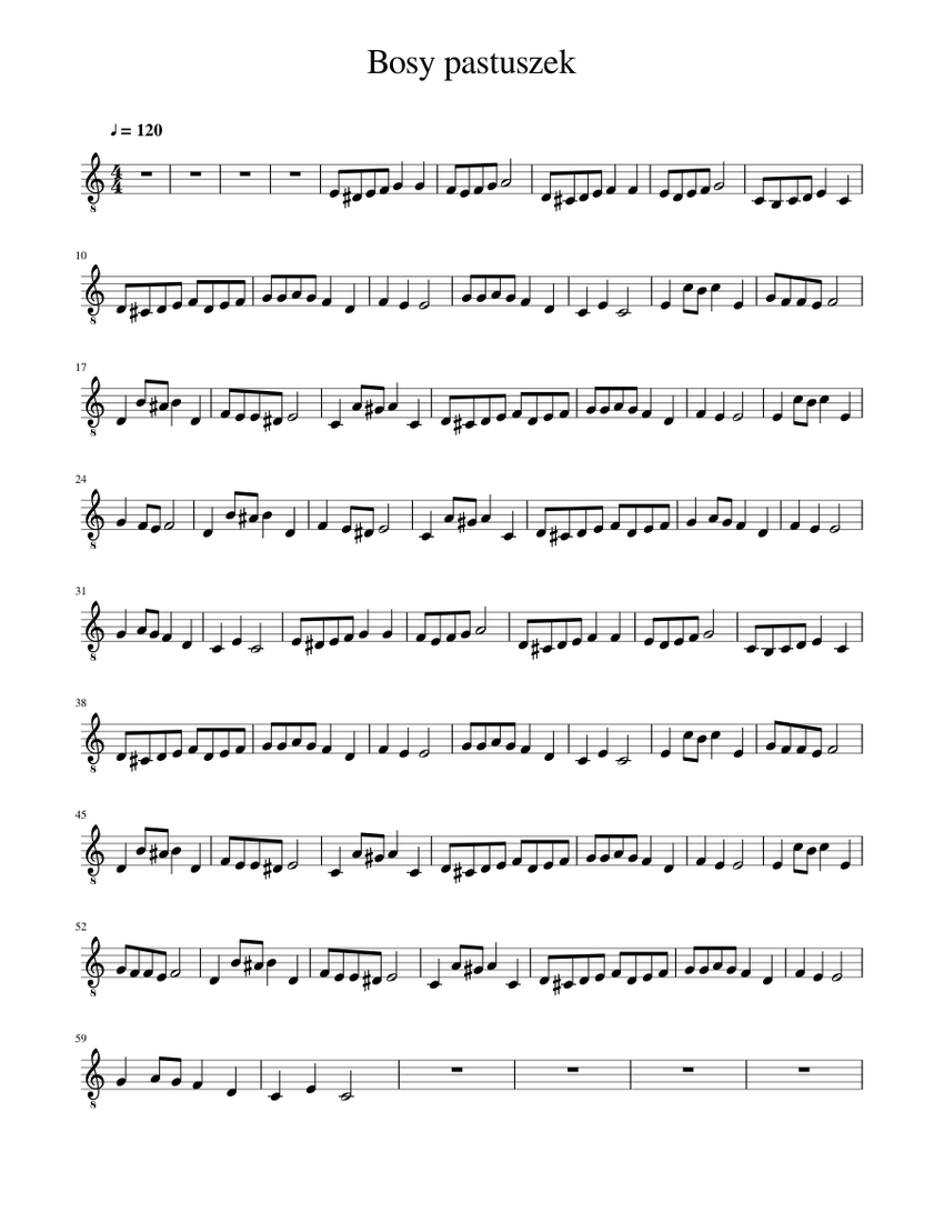 Bosy pastuszek Sheet Music for Guitar (Solo) | MuseScore.com