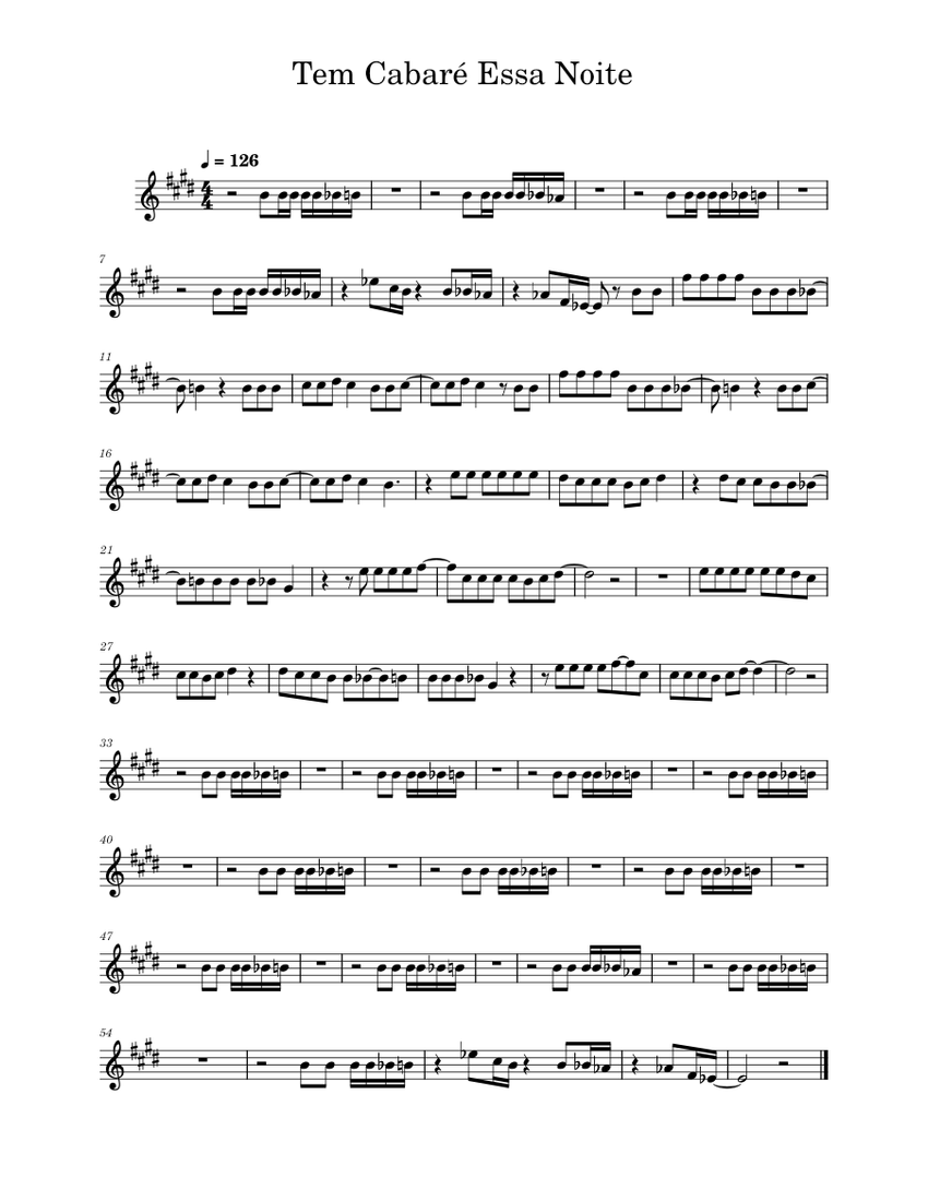 Tem Cabaré Essa Noite Sheet Music for Trumpet in b-flat (Solo ...