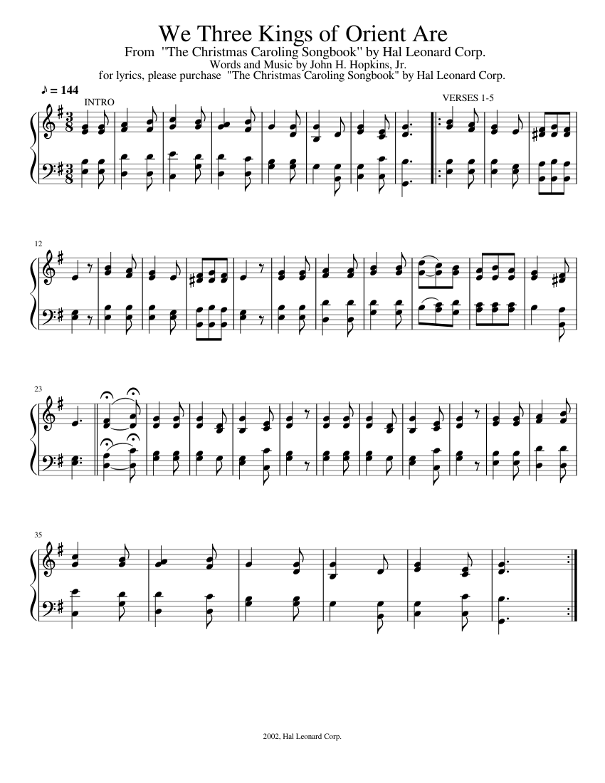 We Three Kings of Orient Are Sheet music for Piano (Solo) Easy ...