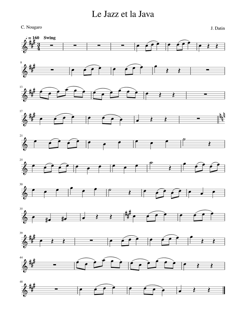 Le_Jazz_et_la_Java Sheet music for Saxophone alto (Solo) | Musescore.com