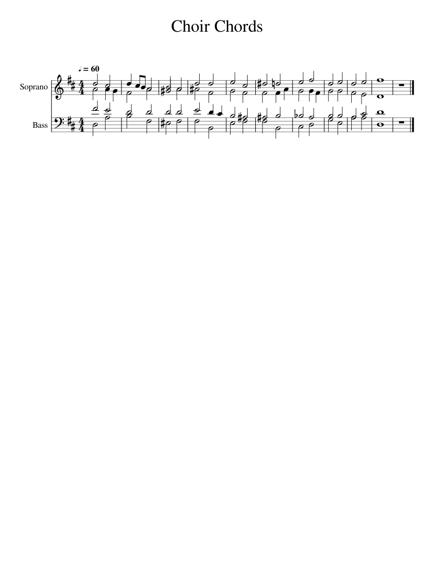Choir Chords Sheet music for Soprano, Bass voice (Choral) | Musescore.com