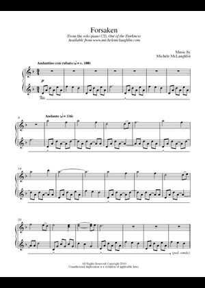 Play Official version of Forsaken Sheet Music by Michele McLaughlin for ...