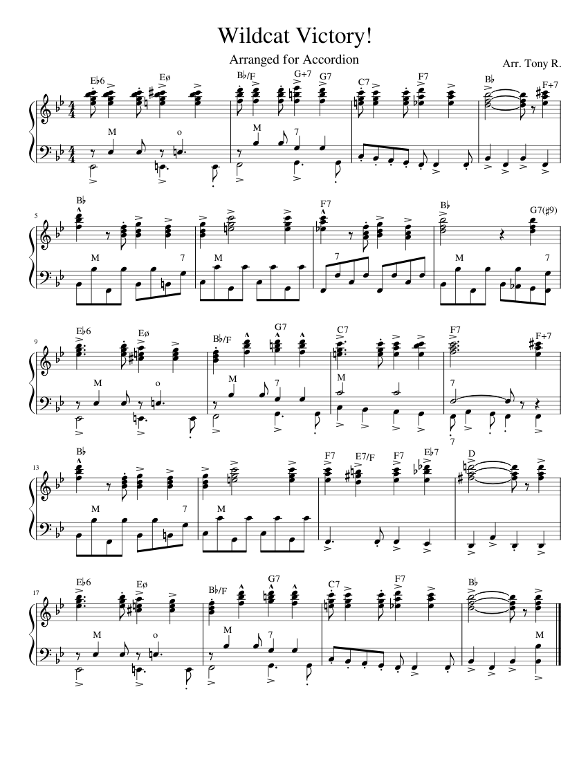 Wildcat_Victory! Sheet music for Accordion (Solo) | Musescore.com