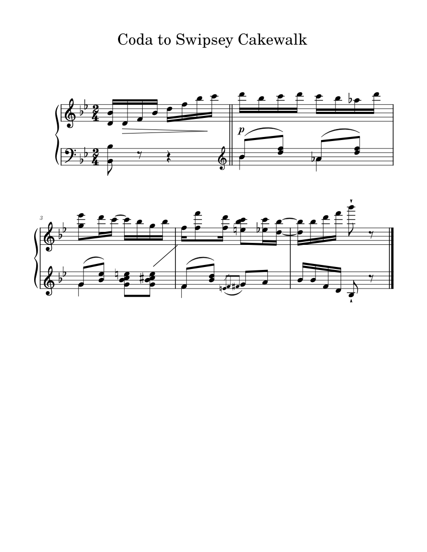 Original Coda for Swipesy Cakewalk Sheet music for Piano (Solo ...