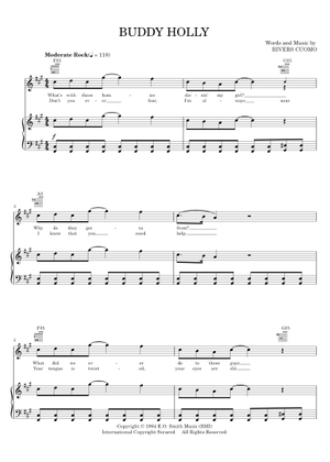 Buddy Holly: Weezer – Kelv314 Buddy Holly Alto Sax Sheet Music for ...