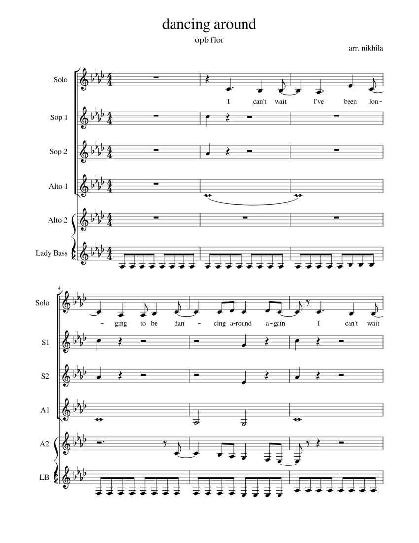 Dancing around – Flor Sheet music for Piano (A Capella) | Musescore.com