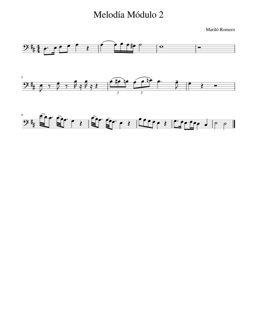 Melodía Módulo 2 Sheet Music for Piano (Solo) Easy | MuseScore.com