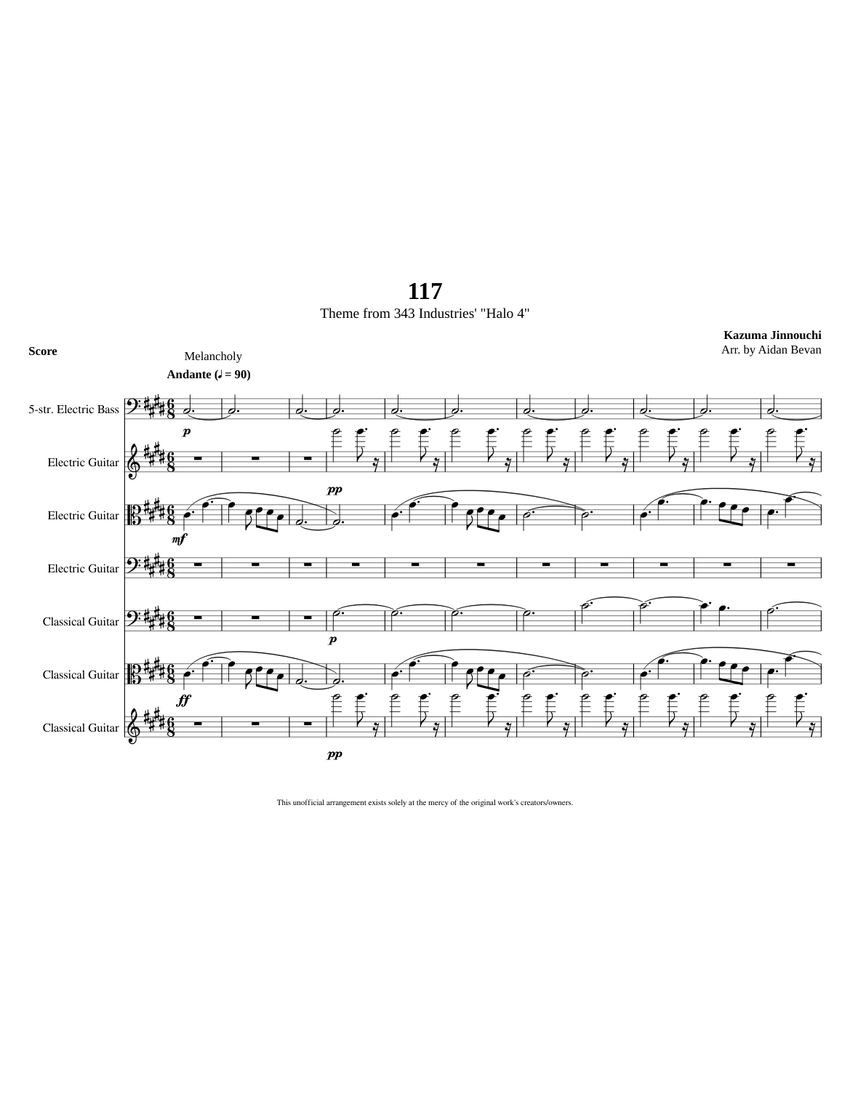 117 Sheet music for Guitar, Bass guitar (Mixed Ensemble) | Musescore.com