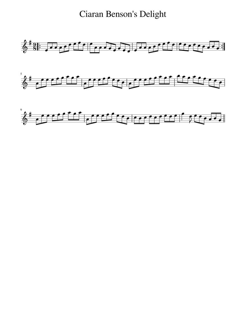 Ciaran Benson's Delight Sheet music for Piano (Solo) | Musescore.com
