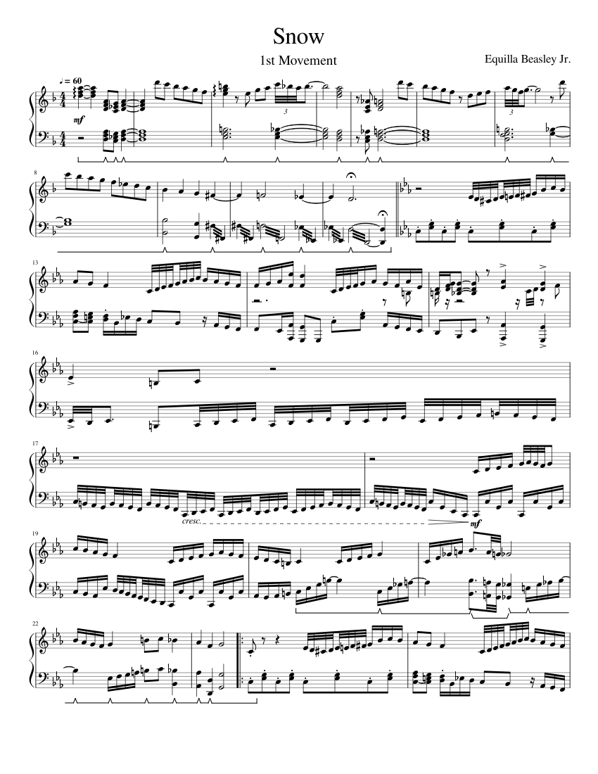Snow Sheet Music for Piano (Solo) | MuseScore.com