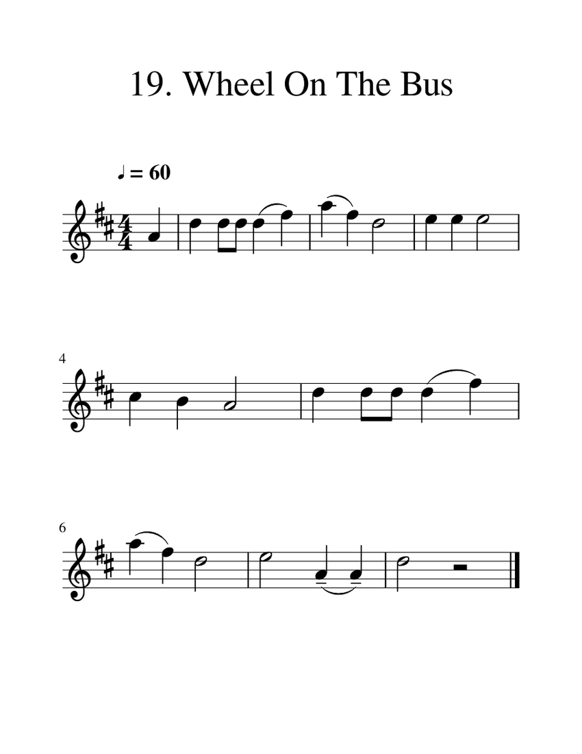 wheels on the bus ukulele tab