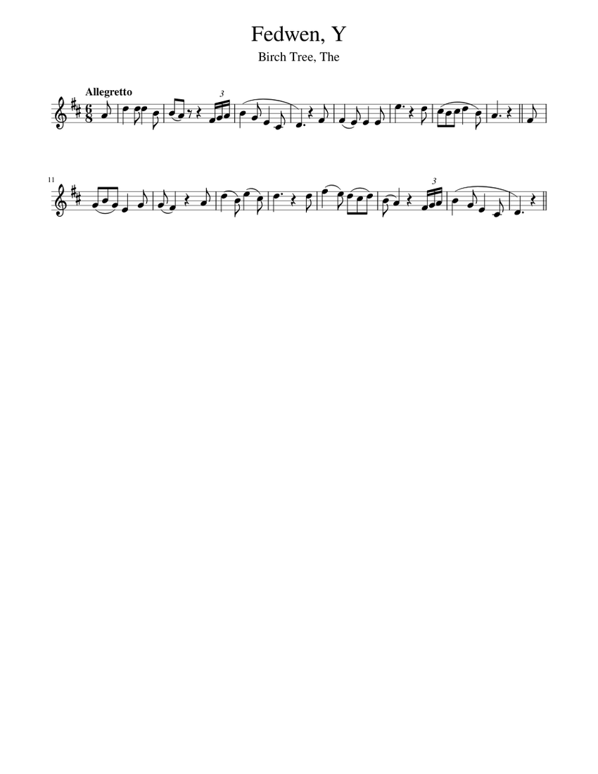 Fedwen, Y Sheet music for Piano (Solo) Easy | Musescore.com