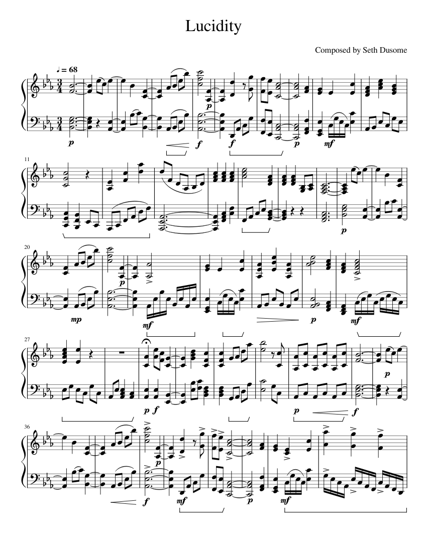 Lucidity Sheet music for Piano (Solo) | Musescore.com