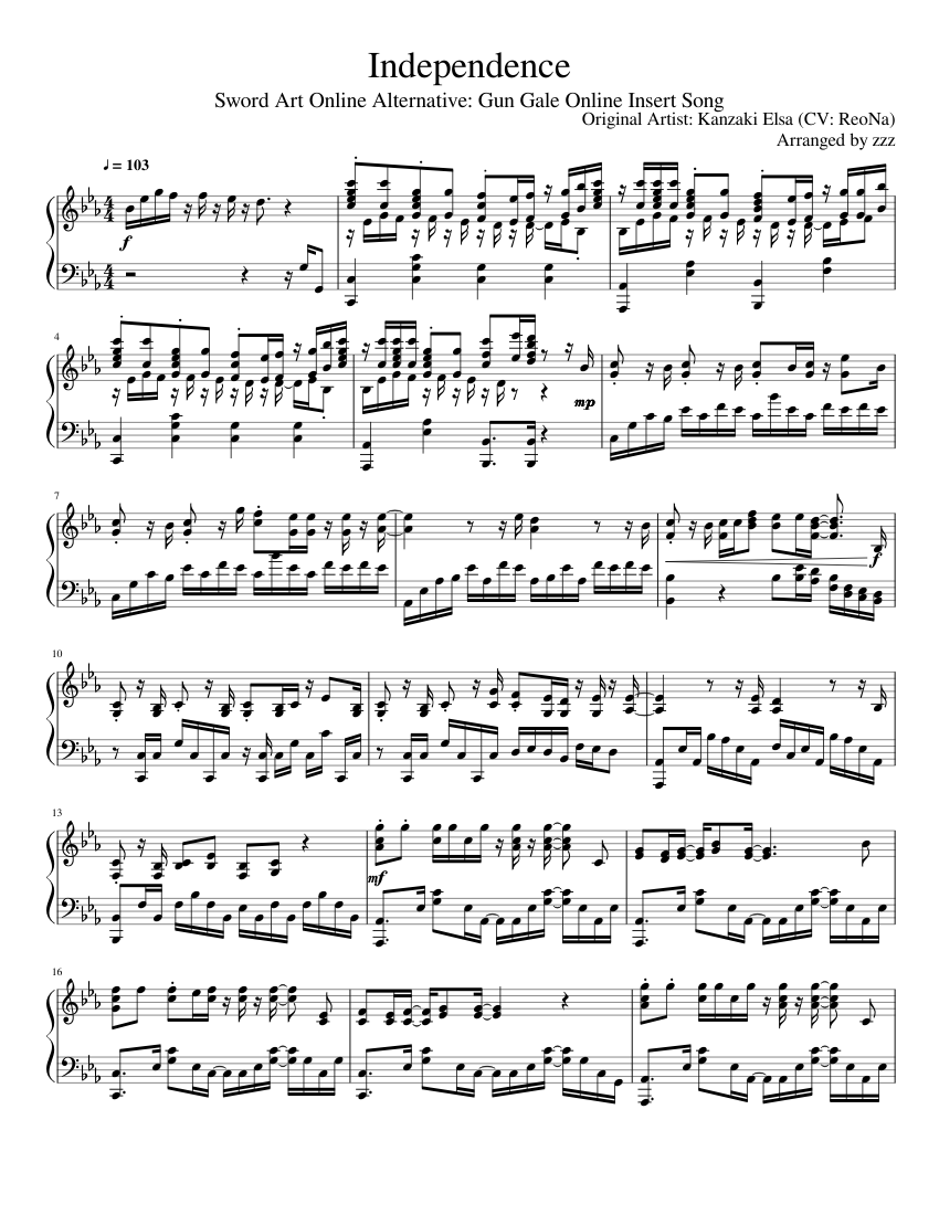 Independence Sheet Music for Piano (Solo) | MuseScore.com