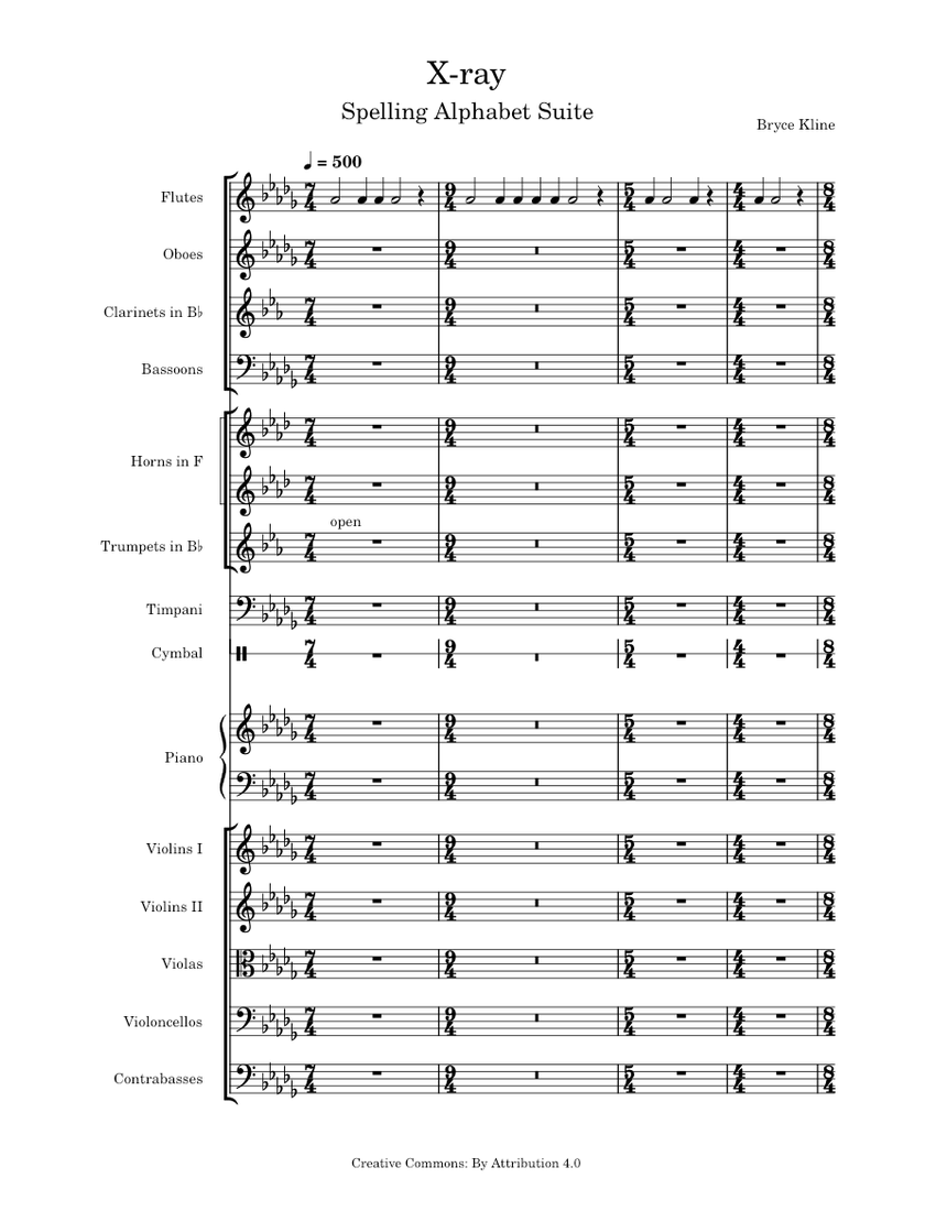 X-ray Sheet music for Piano, Flute, Oboe, Clarinet in b-flat & more ...