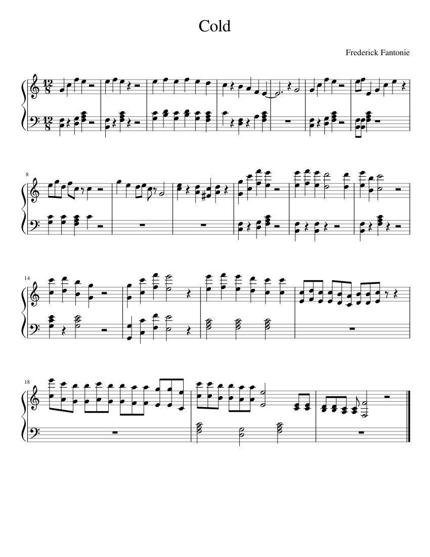 Cold Sheet music for Piano (General Handbell Ensemble) Easy | Musescore.com
