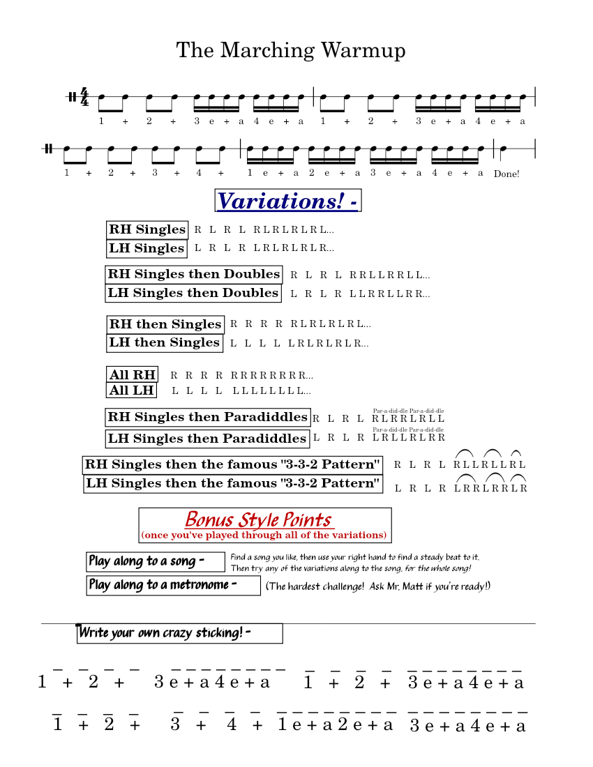 Marching Warmup Sheet music for Snare drum (Solo) | Musescore.com