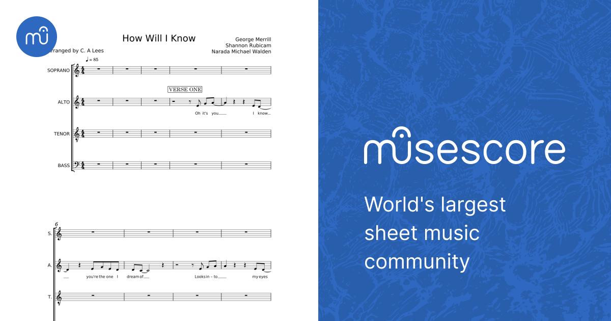 How will i know - Whitney Houston Sheet music for Soprano, Alto, Tenor ...