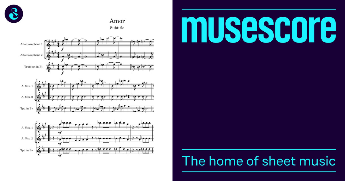 Amor- Emmanuel Cortez cover Sheet Music for Saxophone alto, Trumpet ...