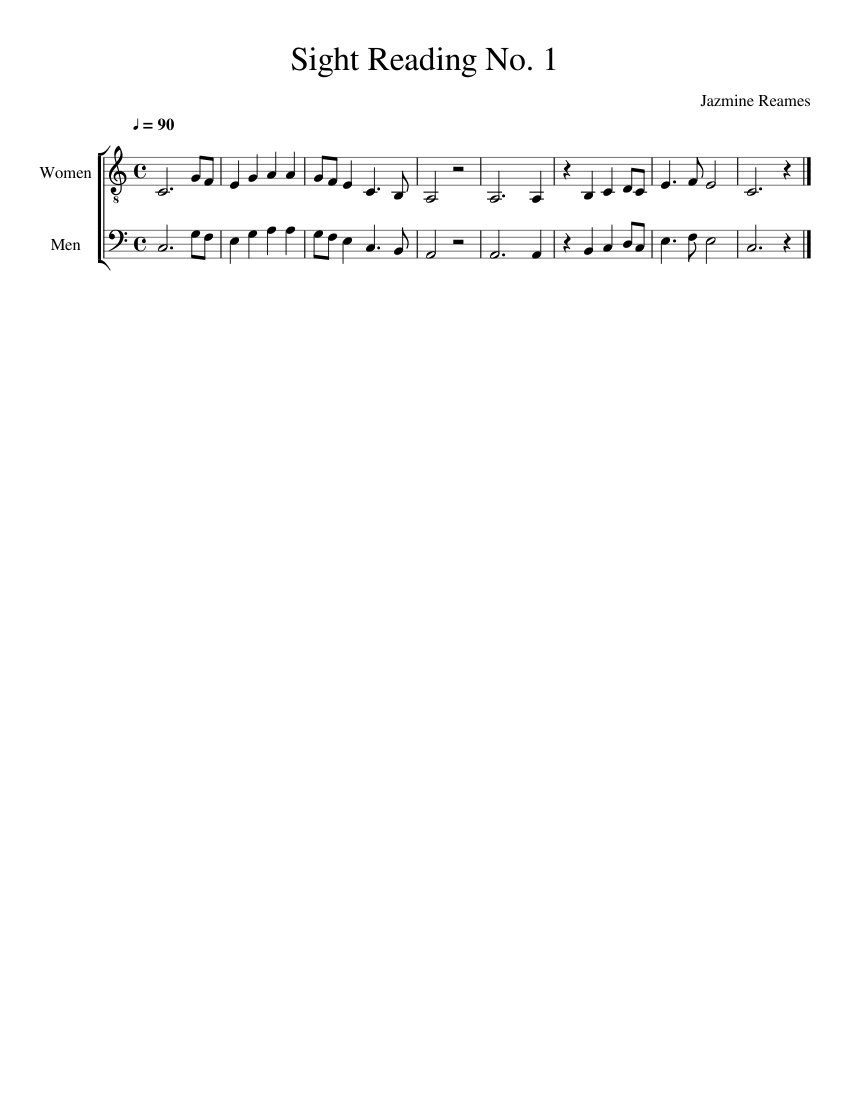 Sight Reading No Sheet music for Tenor, Bass voice (Choral) | Musescore.com