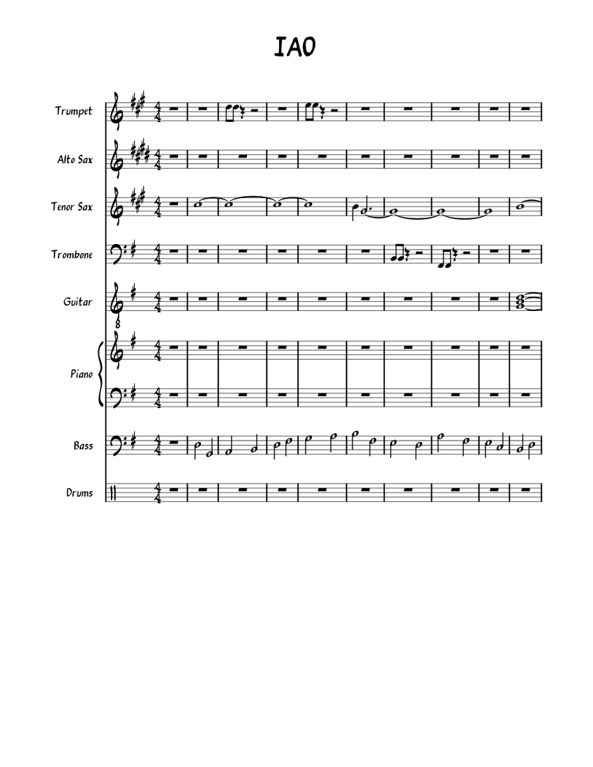 IAO Sheet music for Piano, Trombone, Saxophone alto, Saxophone tenor ...