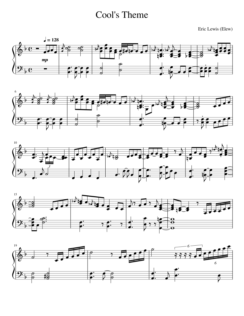 Cool's Theme - piano tutorial