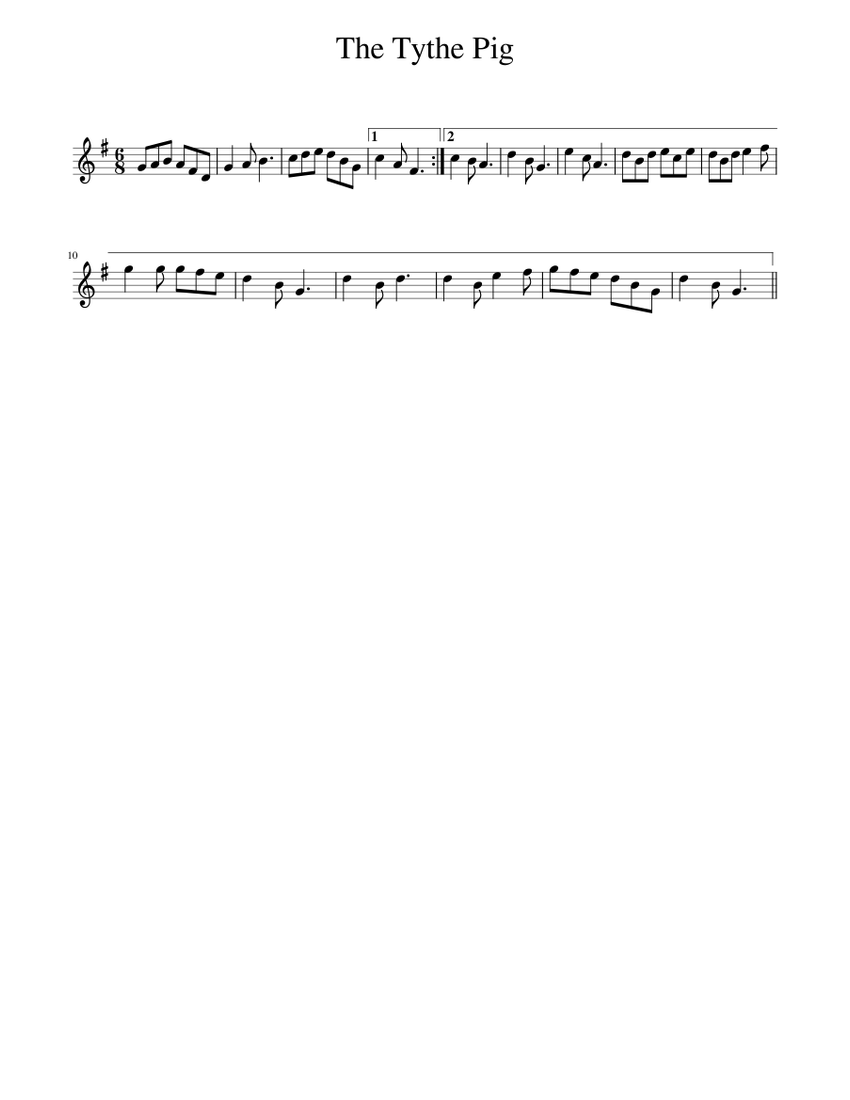 The Tythe Pig Sheet music for Piano (Solo) Easy | Musescore.com