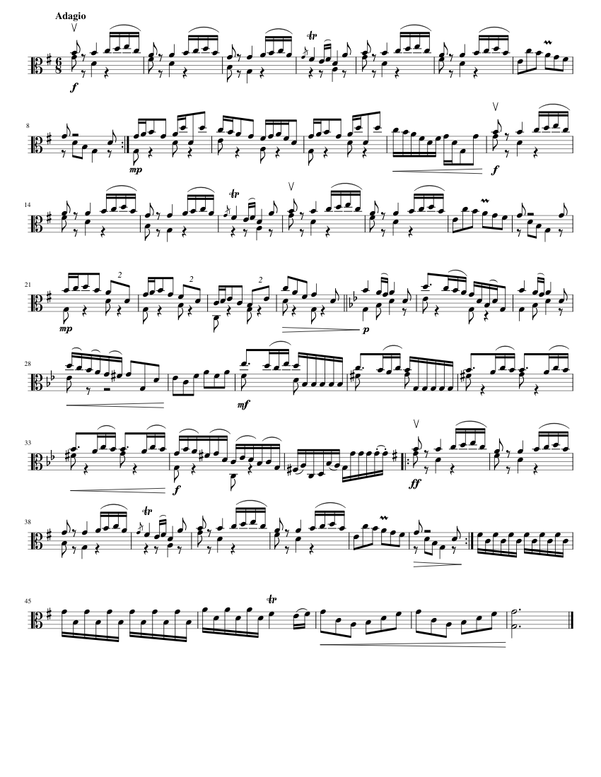 viola suite mvmt 4 Sheet music for Viola (Solo) | Musescore.com