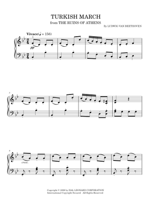 Play Official version of Turkish march Sheet Music by Ludwig Van ...