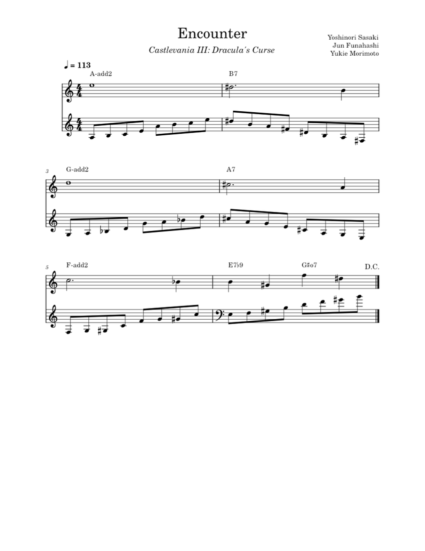 Encounter – Yoshinori Sasaki, Jun Funahashi, Yukie Morimoto Sheet music ...