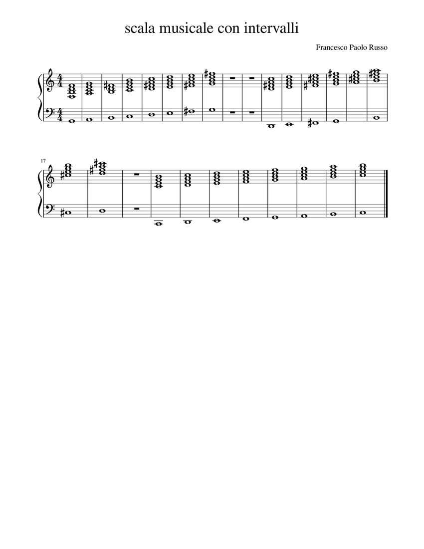 scala musicale con intervalli Sheet music for Piano (Solo) | Musescore.com