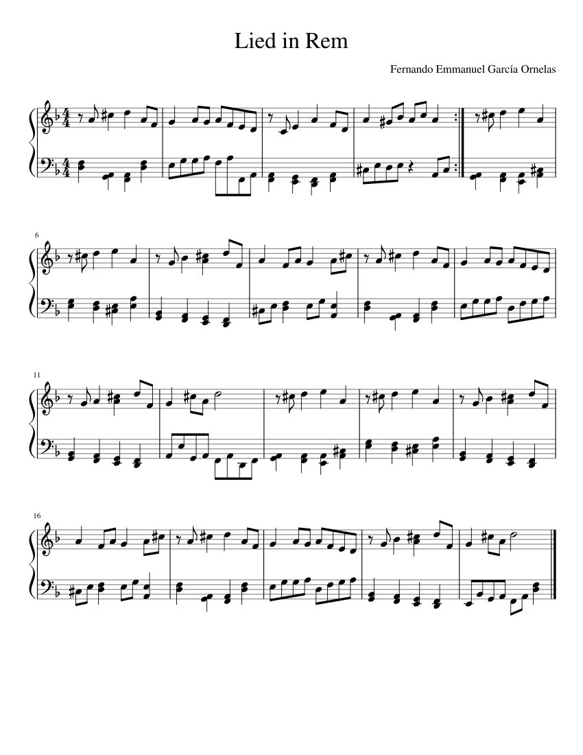 Lied in Rem Sheet music for Piano (Solo) | Musescore.com