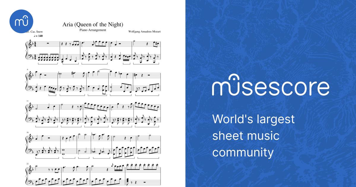 Aria (Queen of the Night) Sheet Music for Piano (Solo) | MuseScore.com