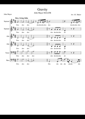 Gravity John Mayer Piano Sheet Music Pdf Sheet Music X