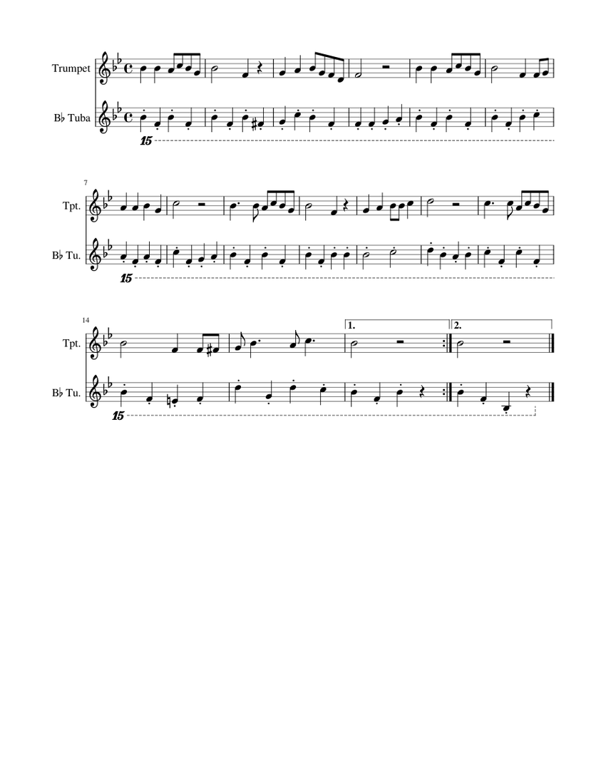 Collingwood Sheet music for Tuba, Trumpet in c (Brass Duet) | Musescore.com