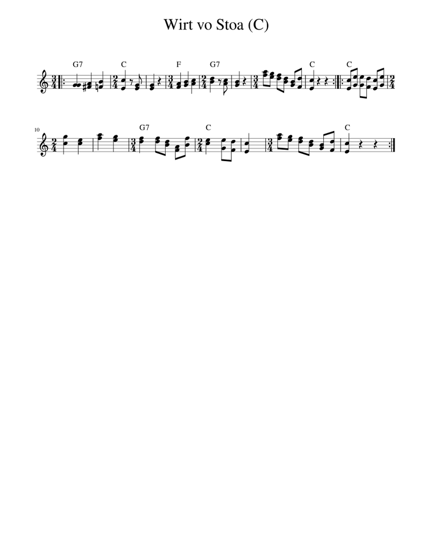 Wirt vo Stoa (C) Sheet music for Piano (Solo) | Musescore.com
