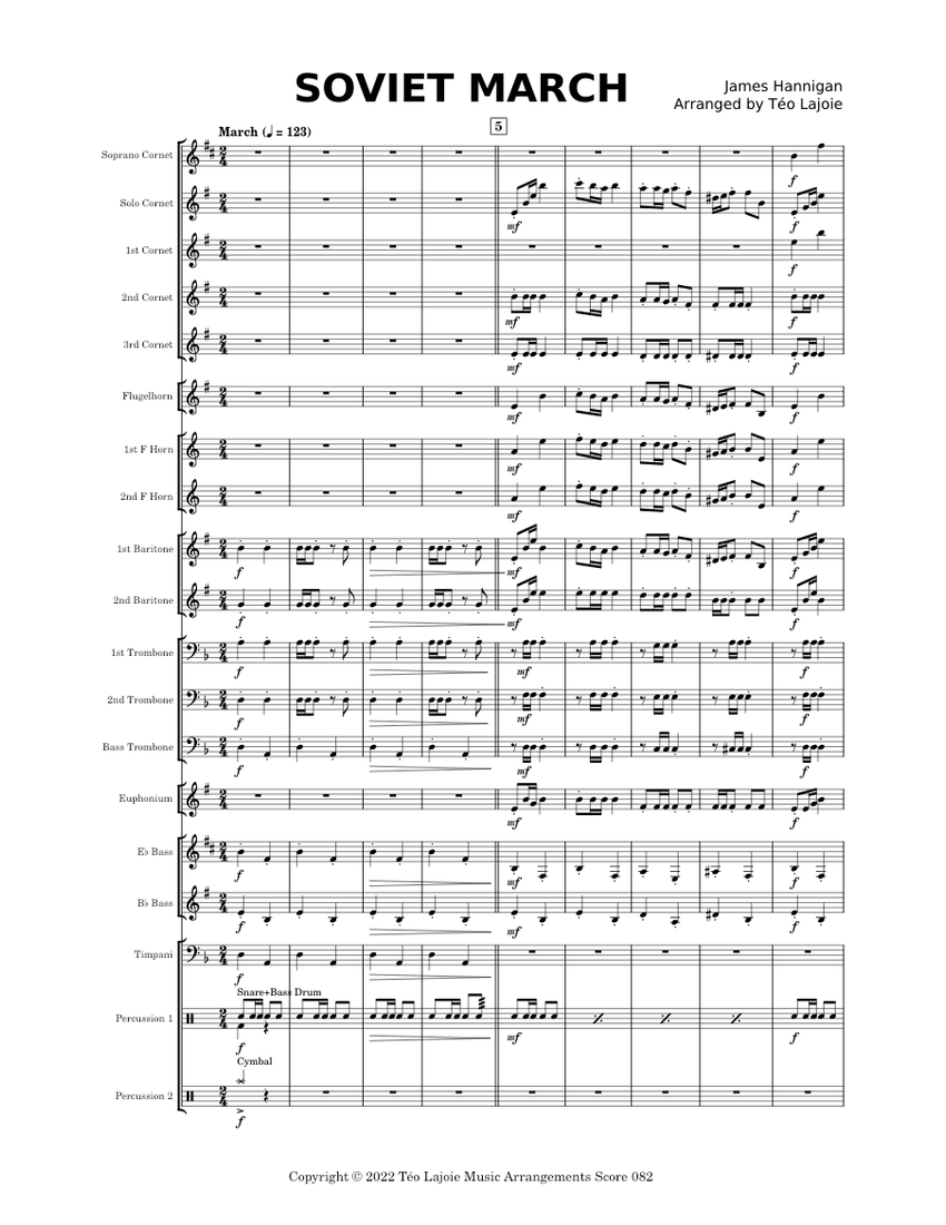 Soviet March Sheet music for Trombone, Cornet, Euphonium, Tuba & more ...