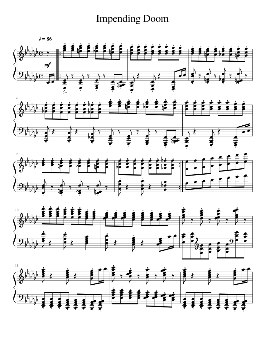 Impending Doom Sheet Music for Piano (Solo) | MuseScore.com