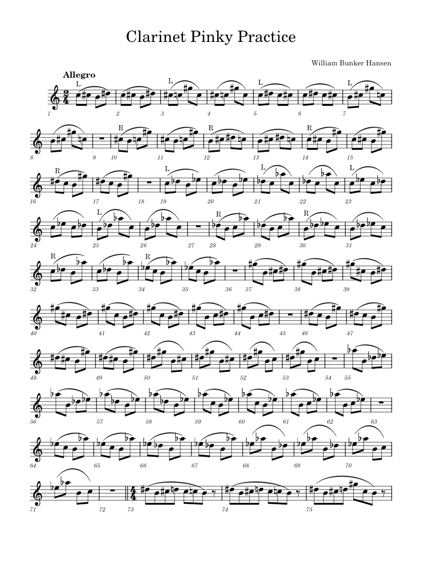 Clarinet Pinky Practice Sheet music for Clarinet in b-flat (Solo ...