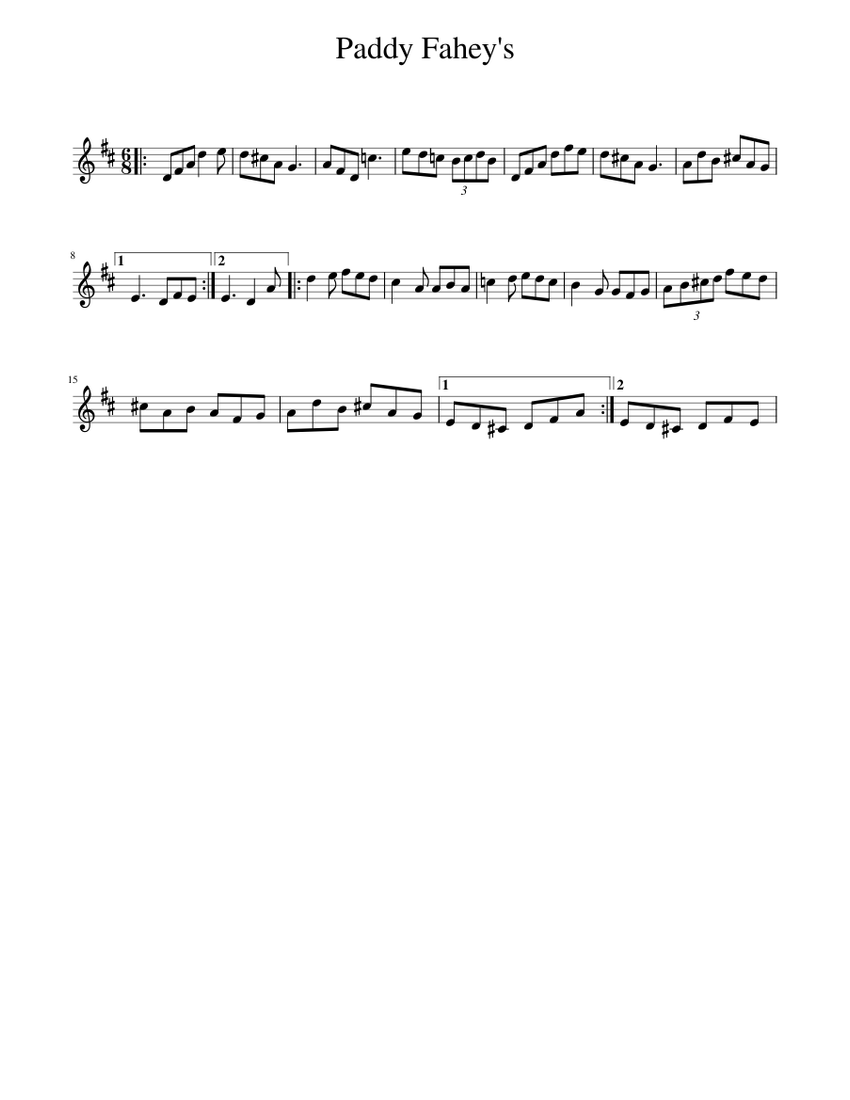 Paddy Fahey's Sheet music for Piano (Solo) Easy | Musescore.com