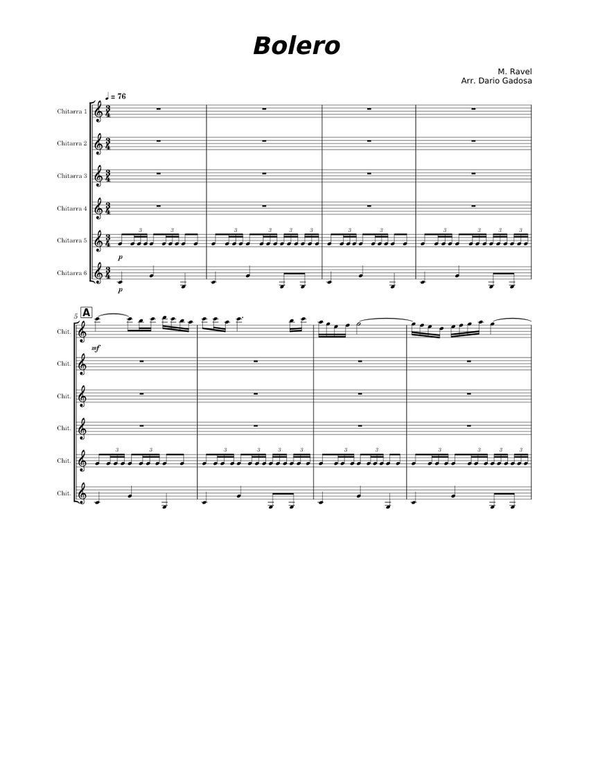 Bolero Sheet music for Tenor (Mixed Ensemble) | Musescore.com