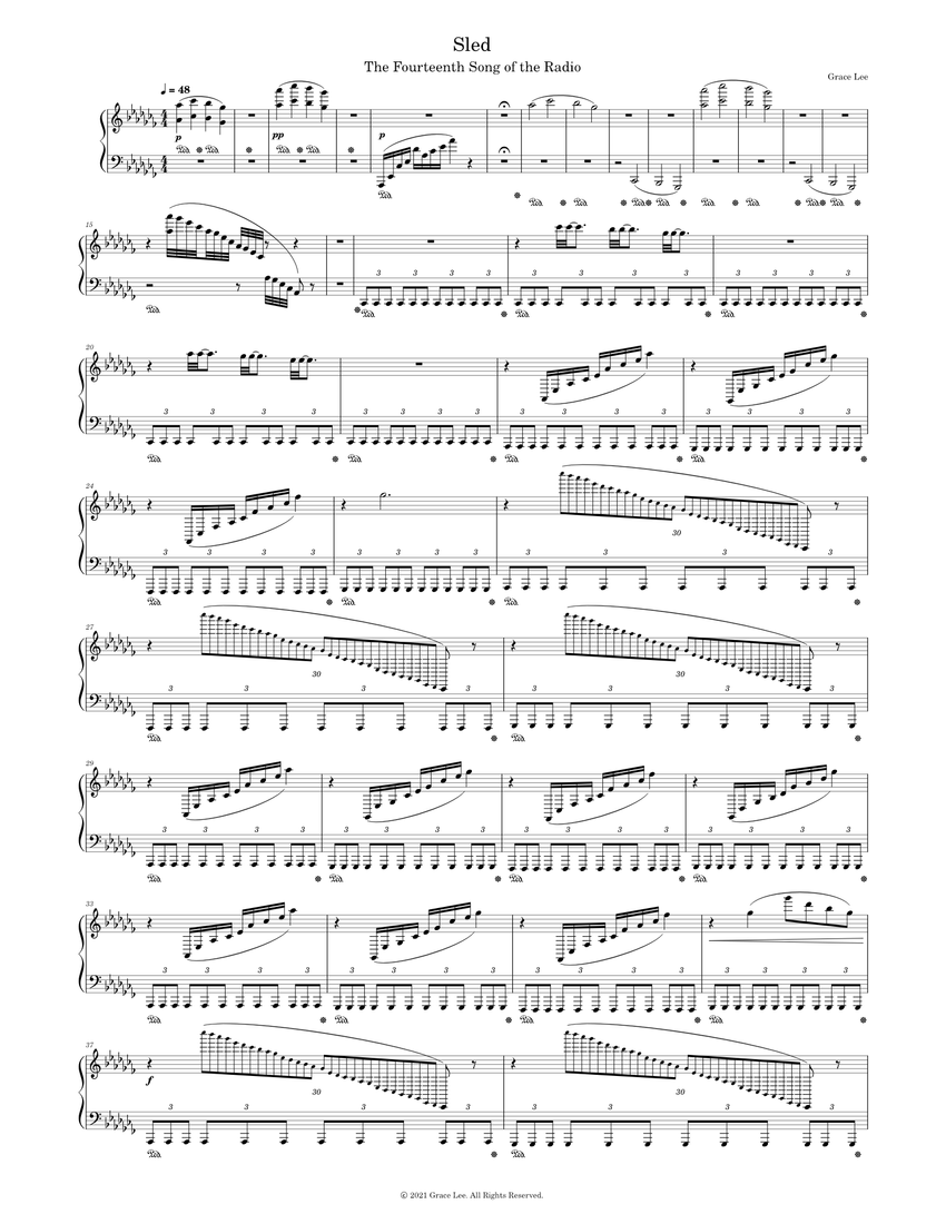 Sled Sheet music for Piano (Solo) | Musescore.com