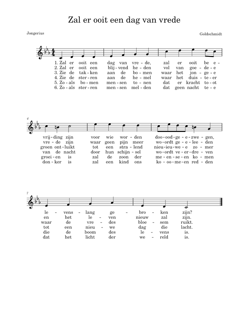 125 Zal er ooit een dag van vrede - piano tutorial