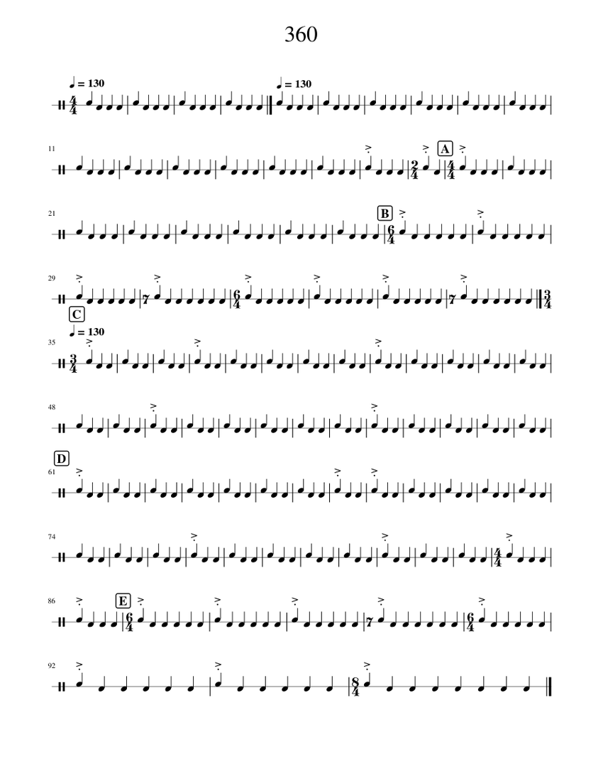 360 Sheet music for Temple block (Solo) | Musescore.com