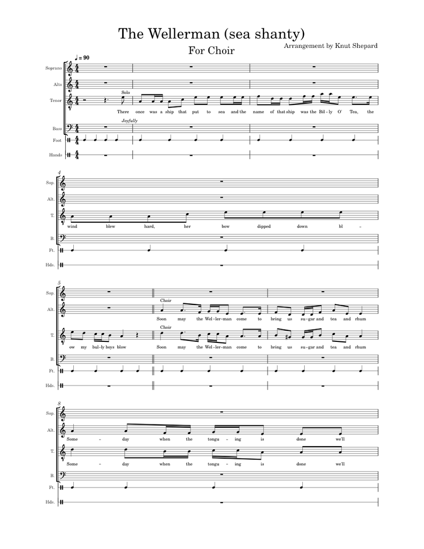 The Wellerman - Sea Shanty (Choir Arrangement) Sheet Music for Violin ...