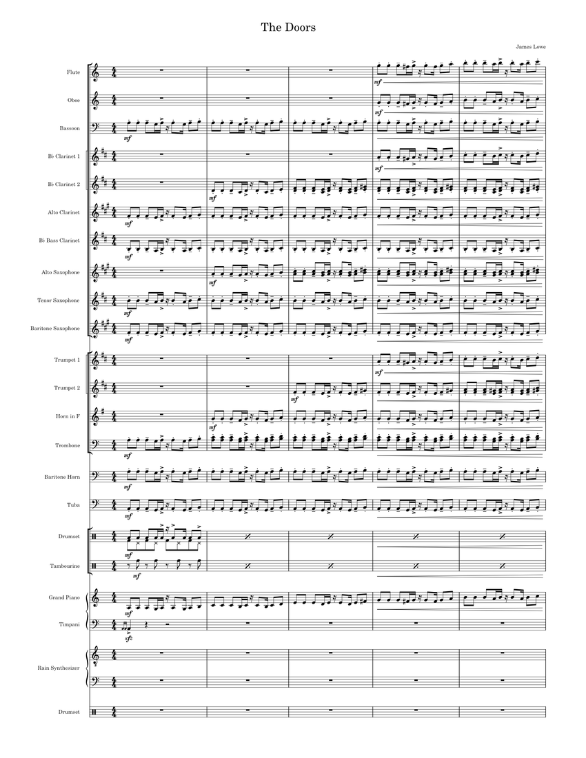 Music From "The Doors" Sheet Music for Piano, Trombone, Tuba ...