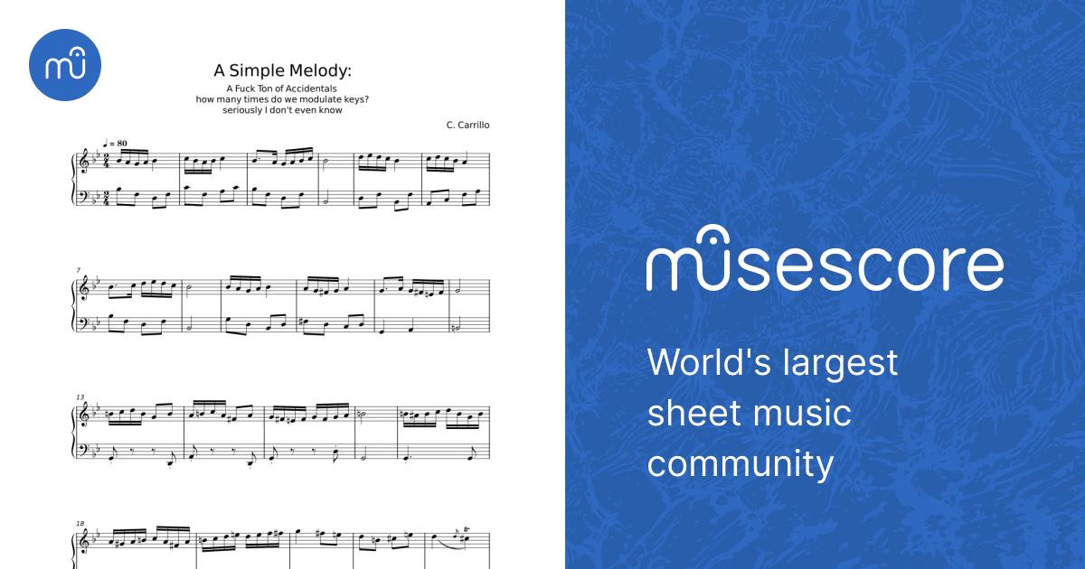 A Simple Melody - C. Carrillo Sheet Music for Piano (Solo) Easy ...
