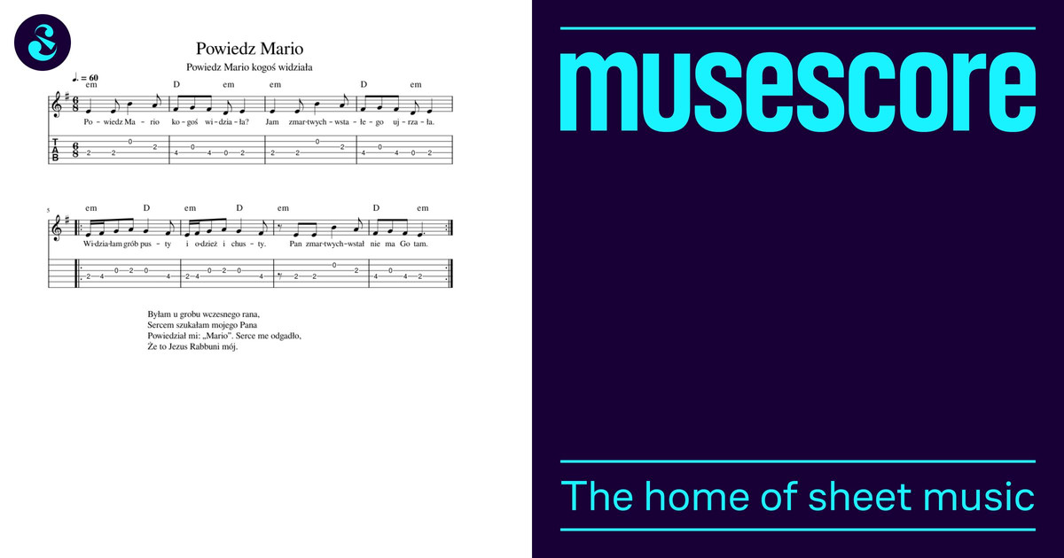 Powiedz Mario tab Sheet Music for Flute, Guitar (Mixed Duet ...