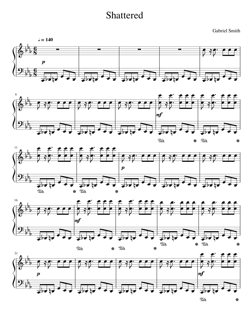 Shattered Sheet music for Piano (Solo) | Musescore.com